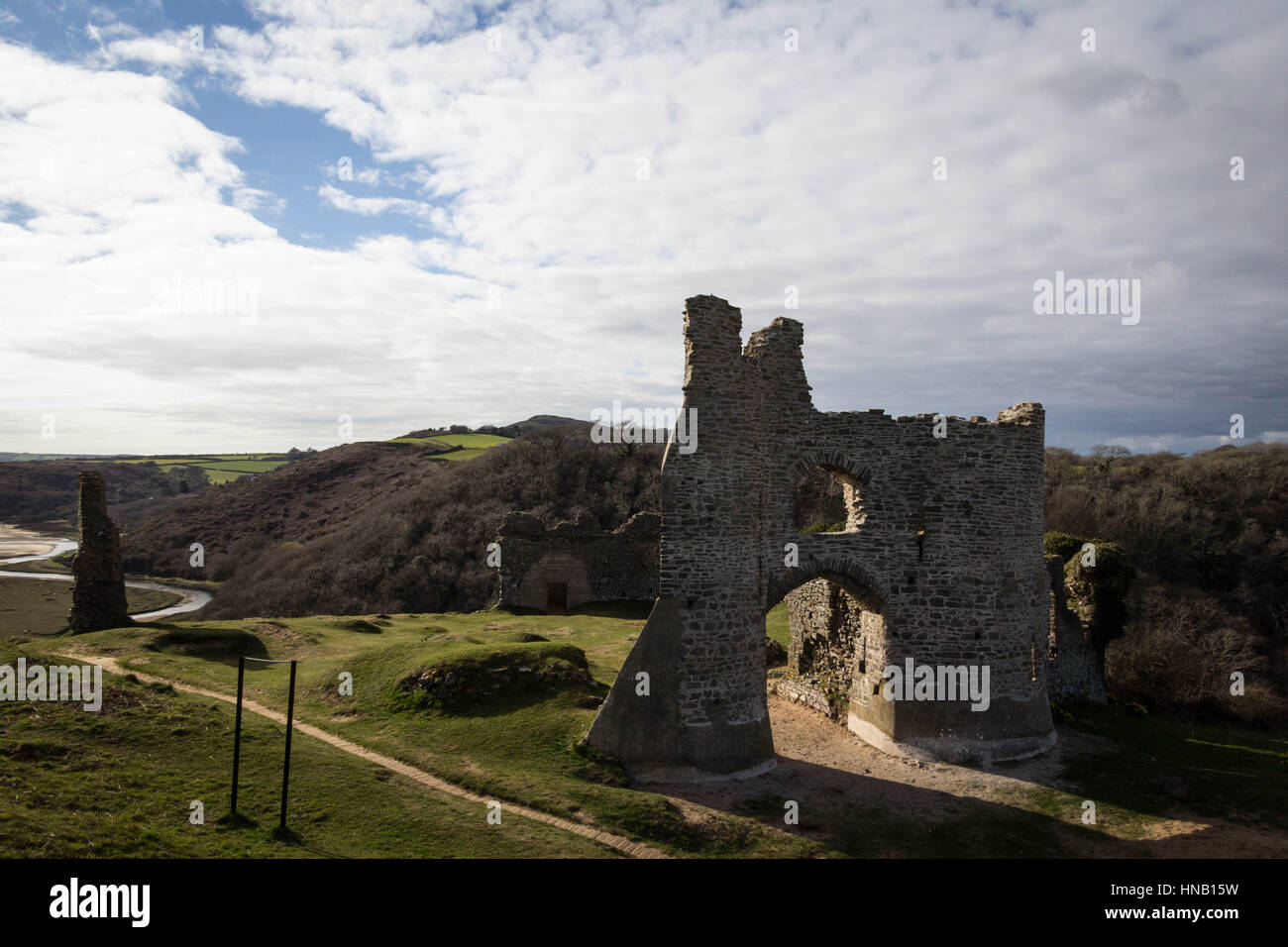 Pennard castle ruins hi-res stock photography and images - Alamy