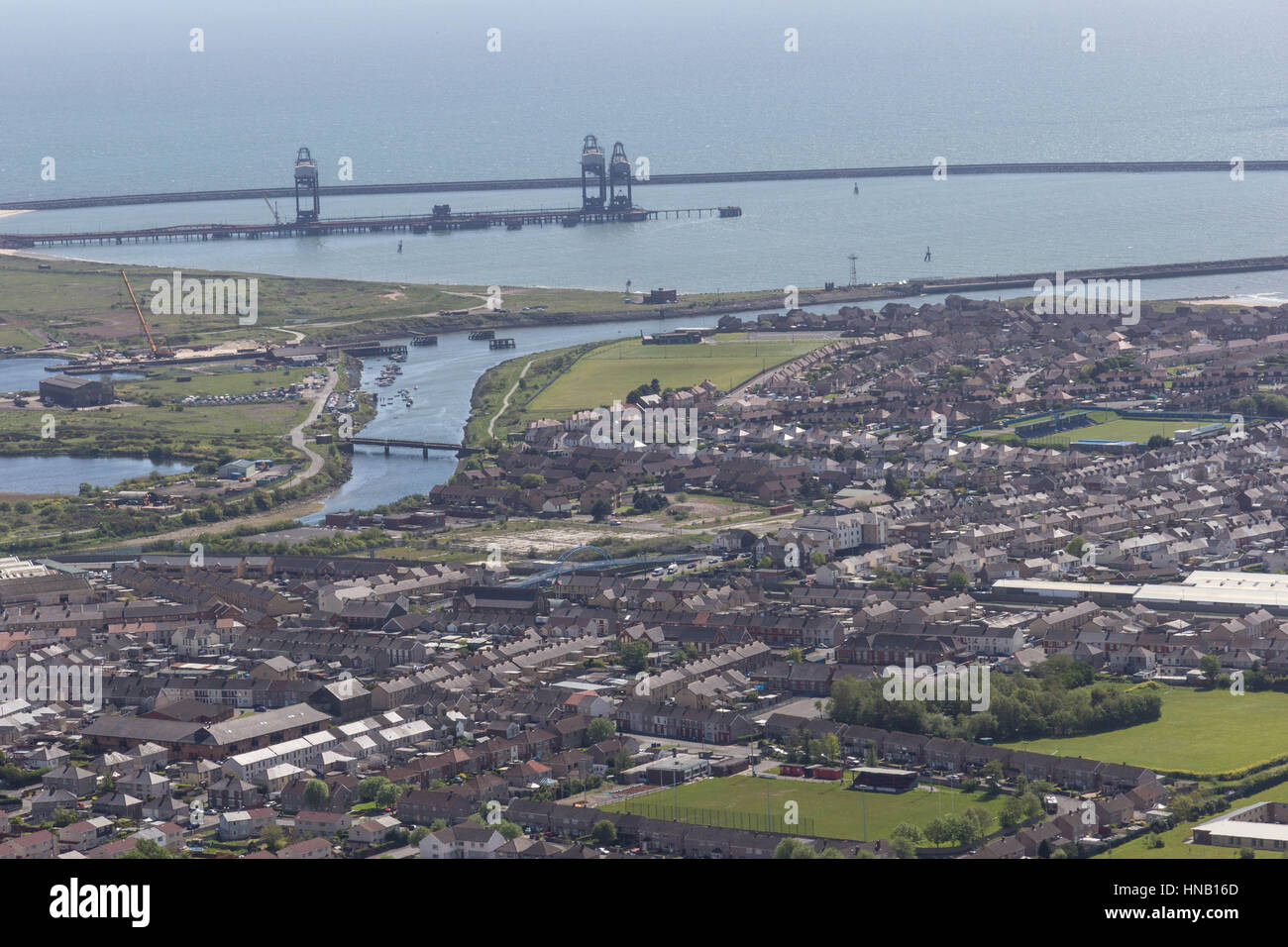 Aerial view over Port Talbot and Aberavon Stock Photo - Alamy