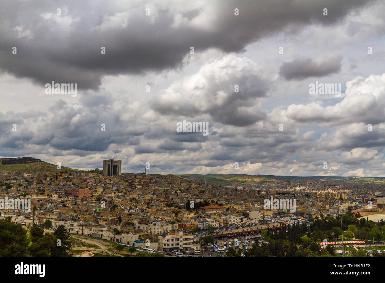 Photo of a Urfa city taken from the city castle in a cloudy day Stock ...
