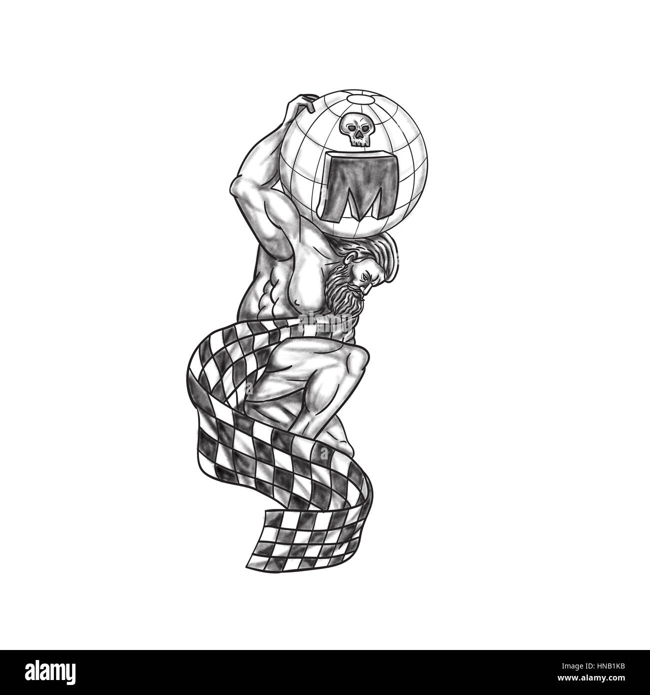 Atlas line drawing hi-res stock photography and images - Alamy