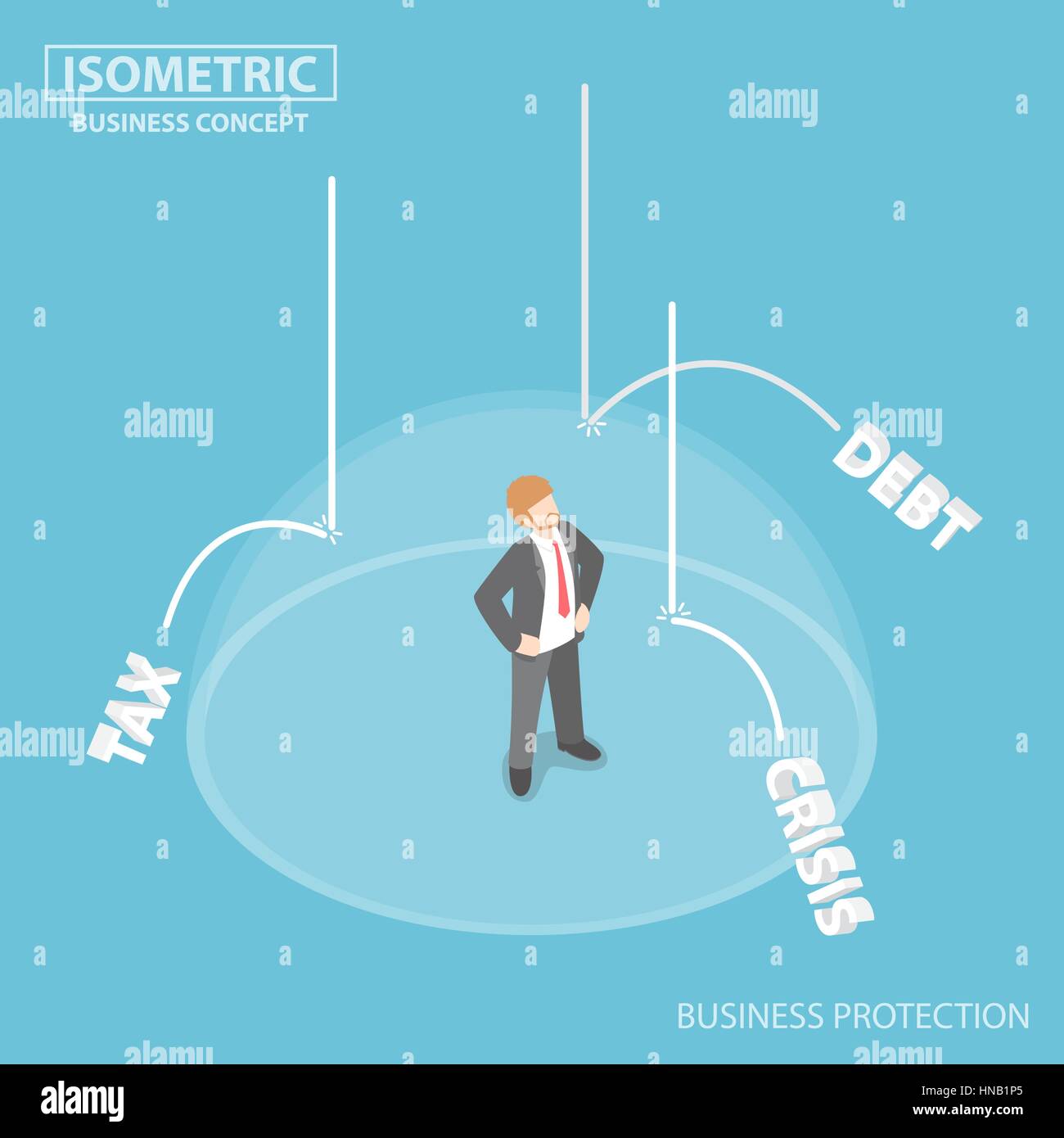 The invisible shield protect businessman from business risk factors ...