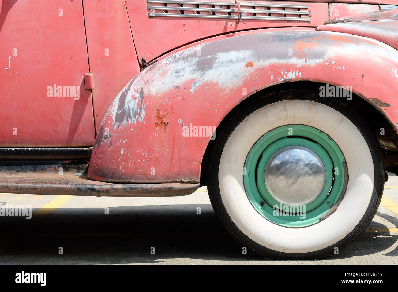 Vintage Pick-up Truck Side Rear View Wheel Stock Photo - Alamy