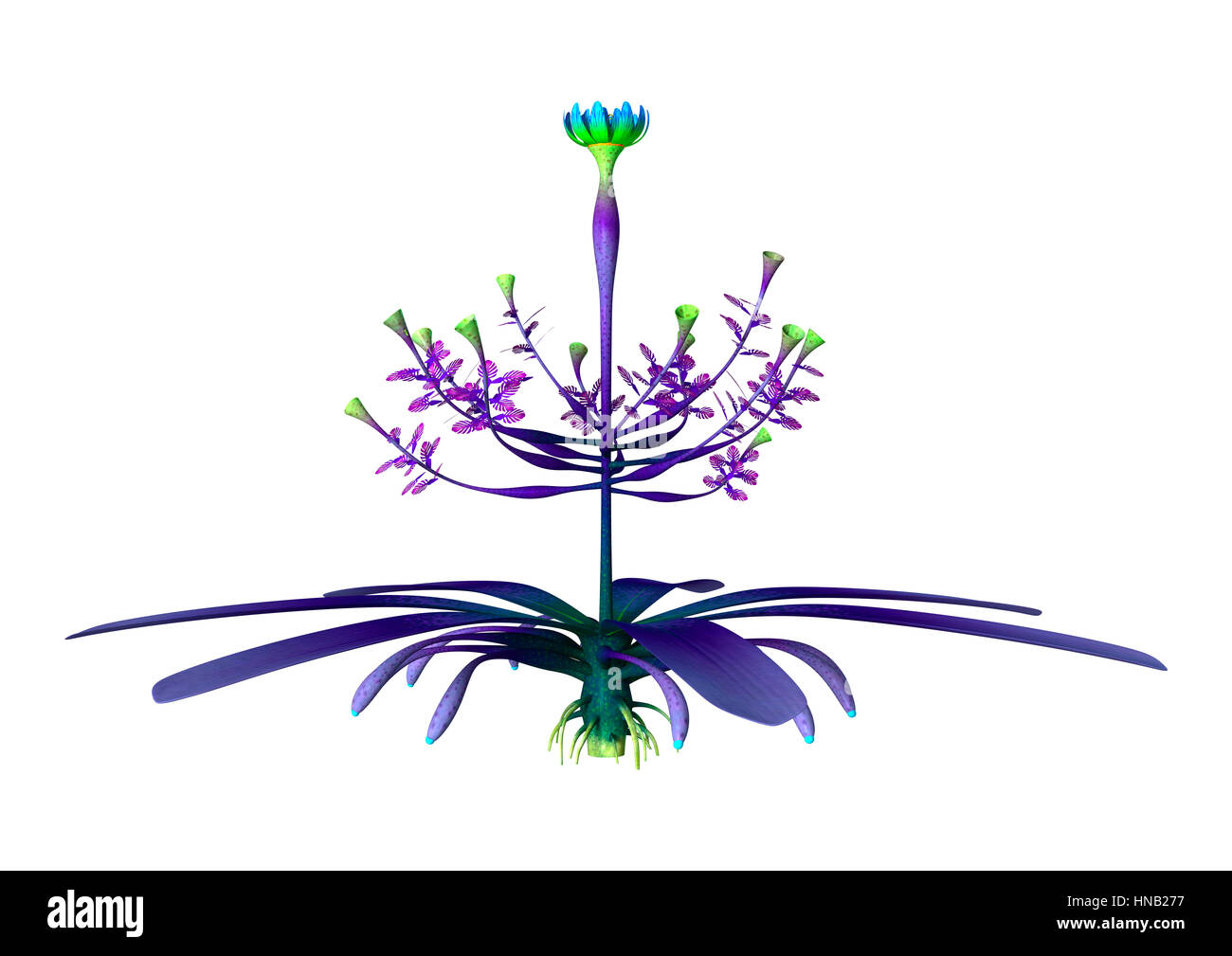 3D rendering of a fantasy alien plant isolated on white background ...