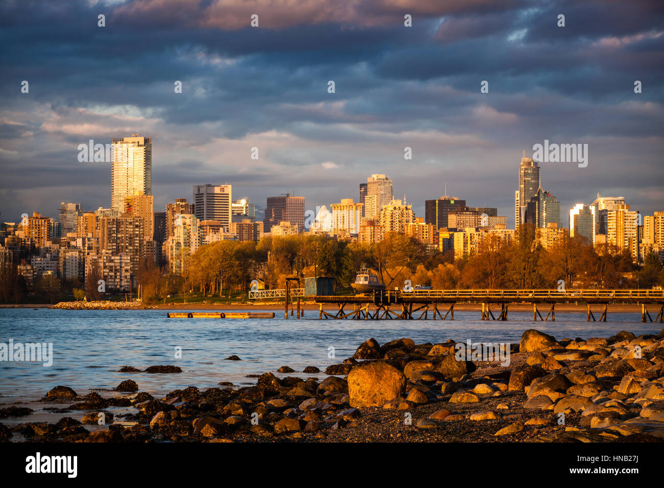 Downtown Vancouver, British Columbia, photographed from Kitsilano Stock ...