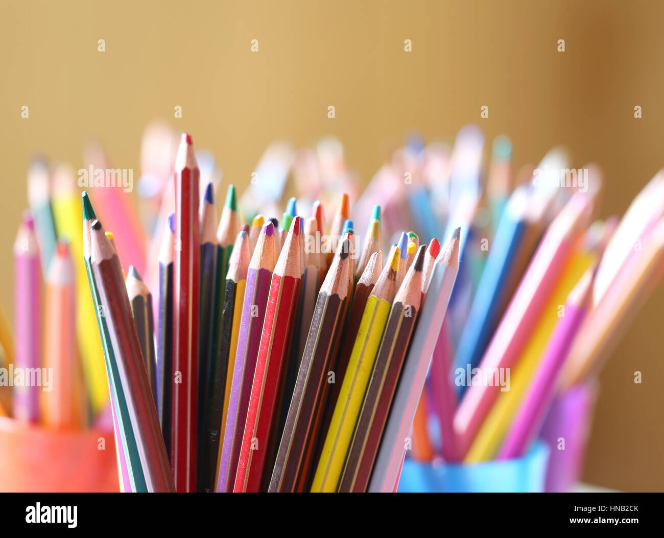 colored pencils in a school for children Stock Photo - Alamy