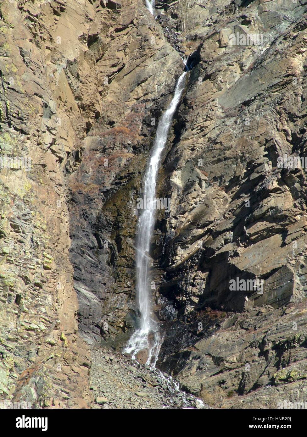 Small waterfall and stream in the hill, Altay Stock Photo - Alamy