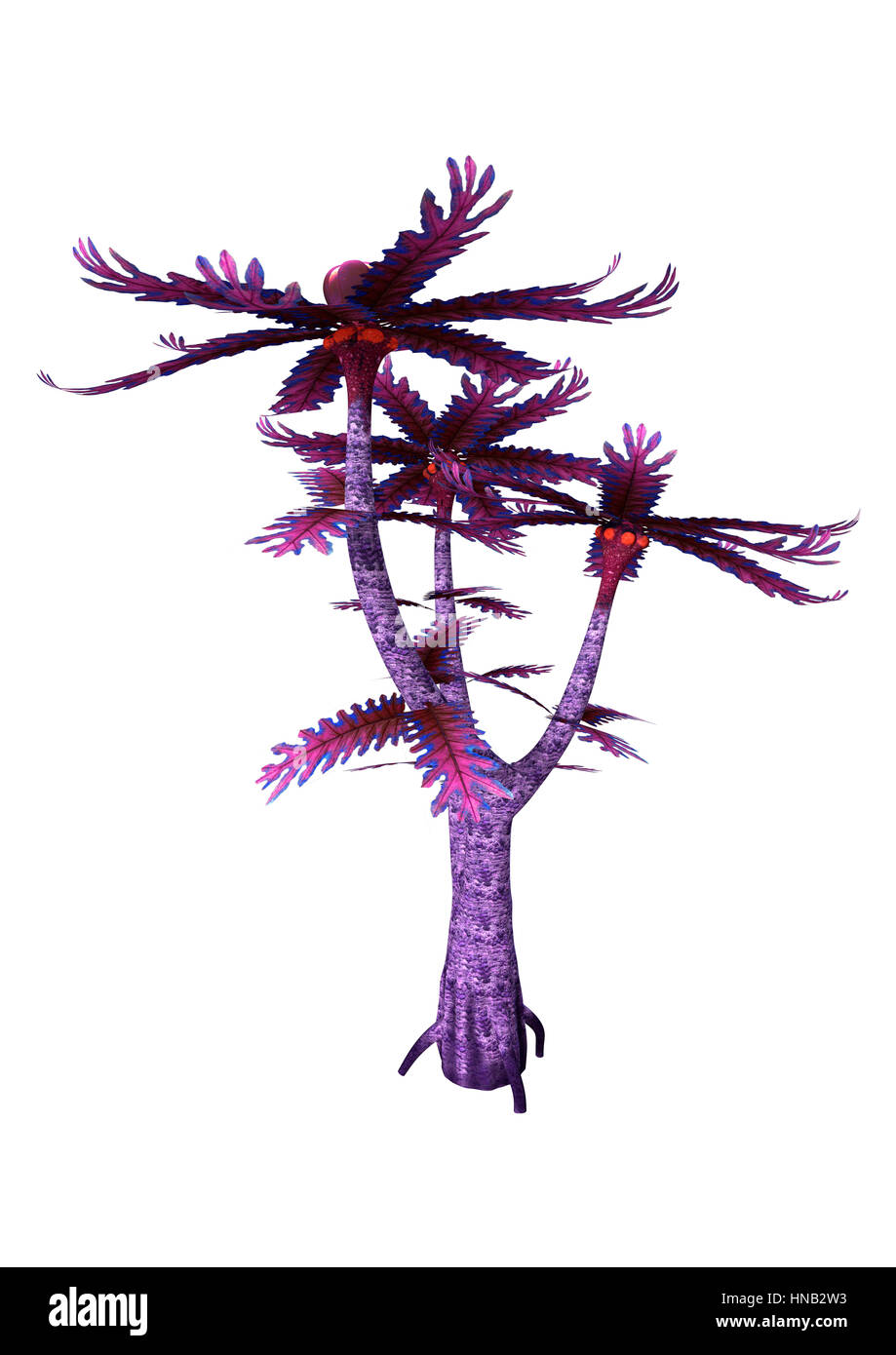 3D rendering of a fantasy alien plant isolated on white background ...