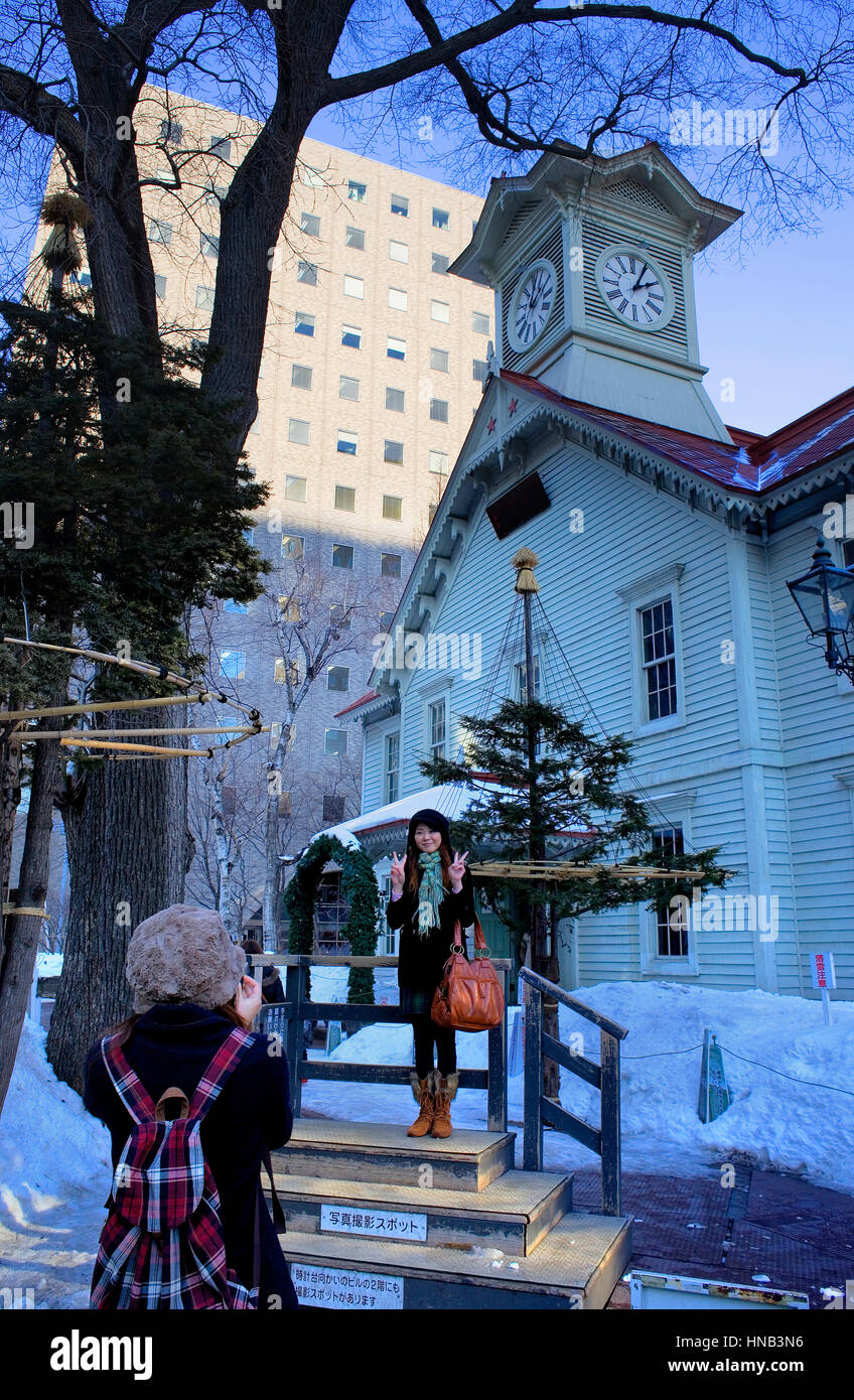 Clock Tower,Sapporo, Hokkaido, Japan Stock Photo - Alamy