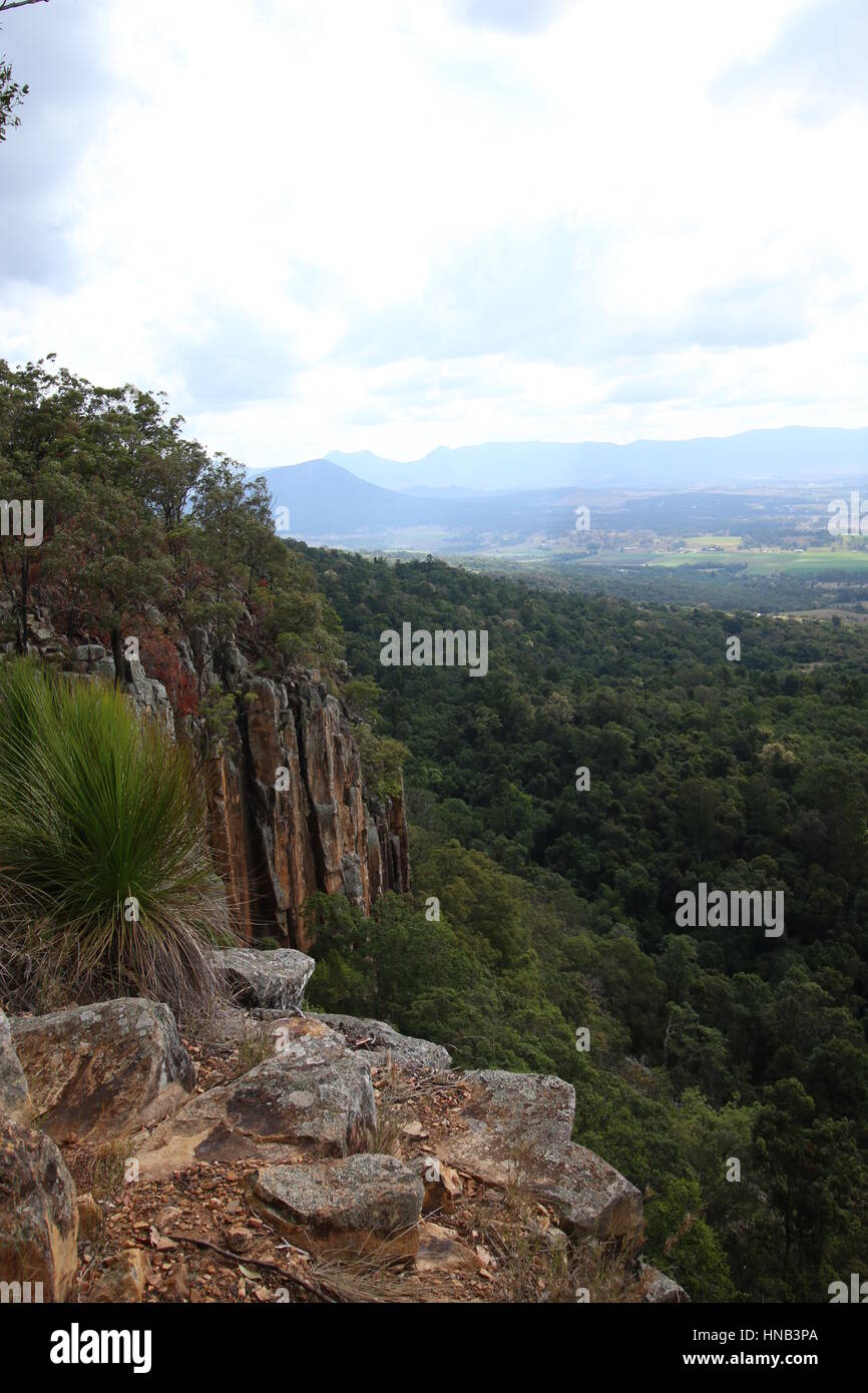 Landscape view from Mount Barney National Park in the Scenic Rim, South ...