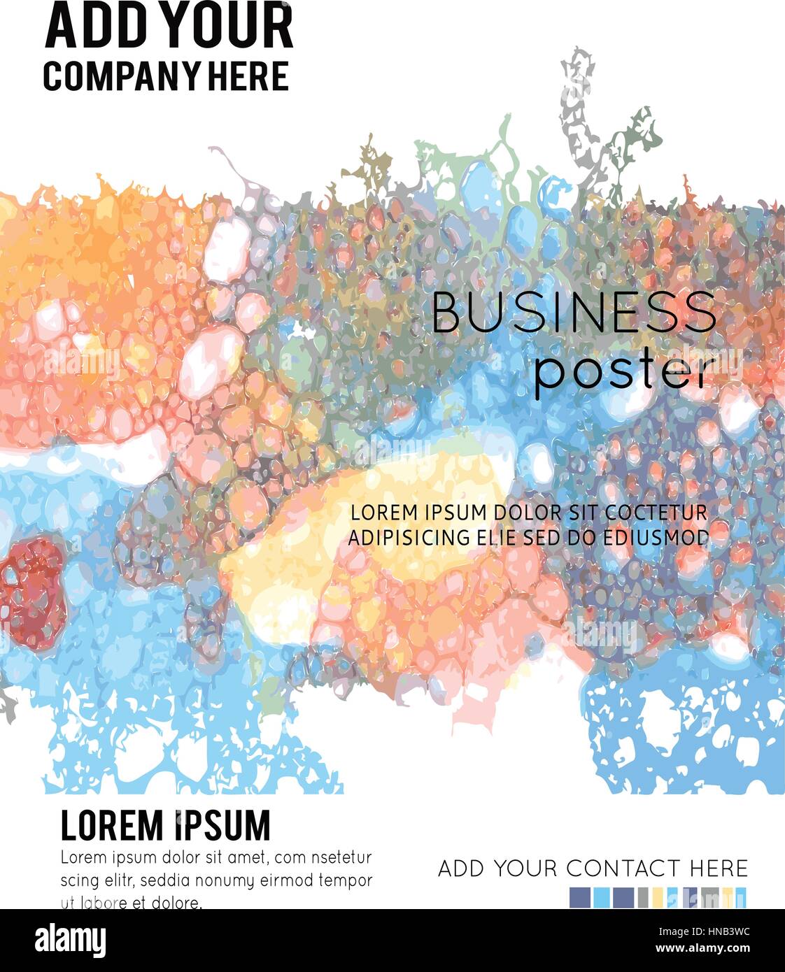Vector Poster Template with Watercolor Paint Splash. Abstract Aquarelle ...