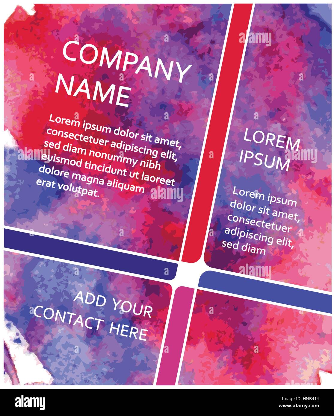 Vector Poster Template with Watercolor Paint Splash. Abstract Aquarelle ...