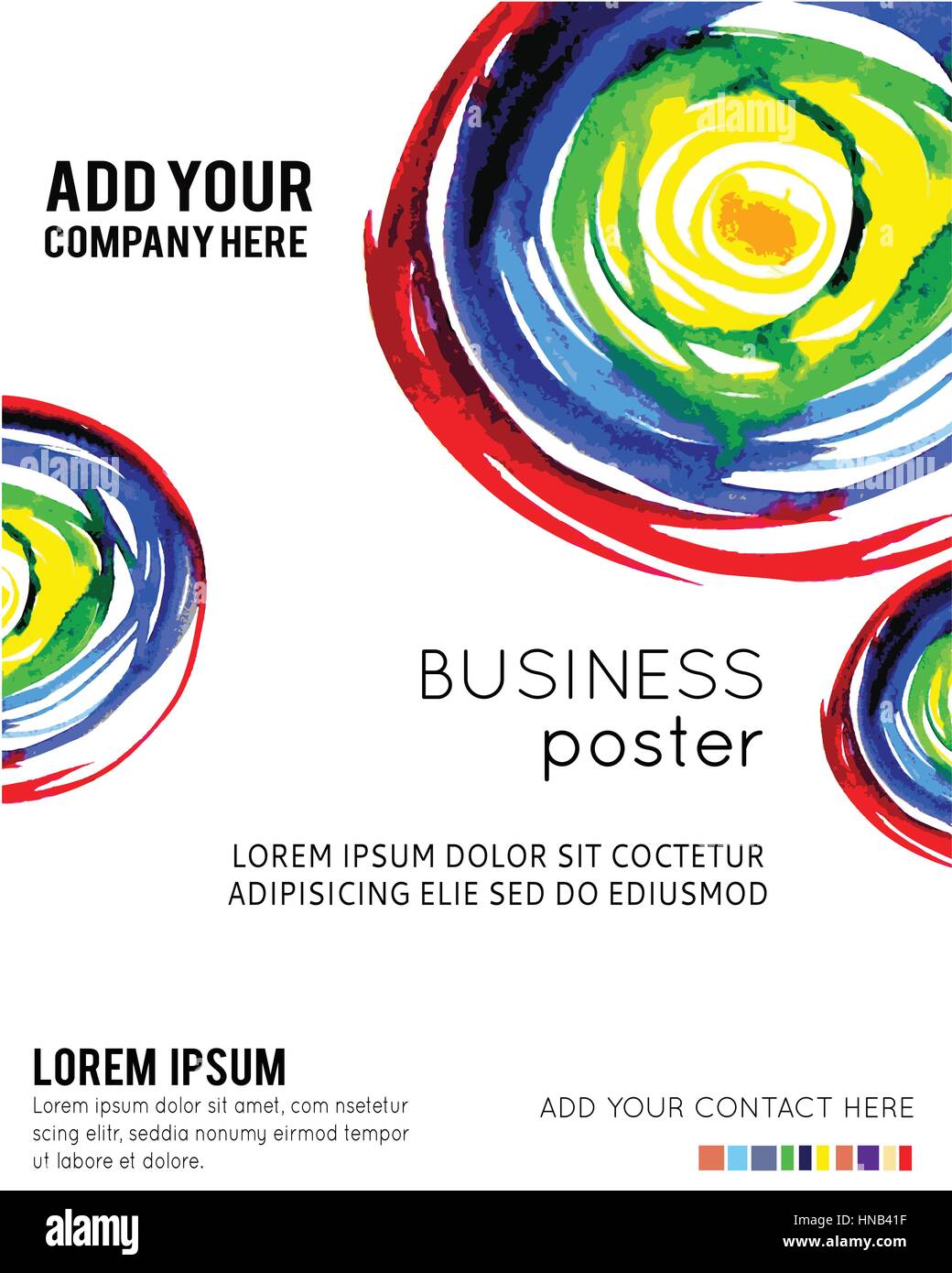Vector Poster Template with Watercolor Paint Splash. Abstract Aquarelle ...