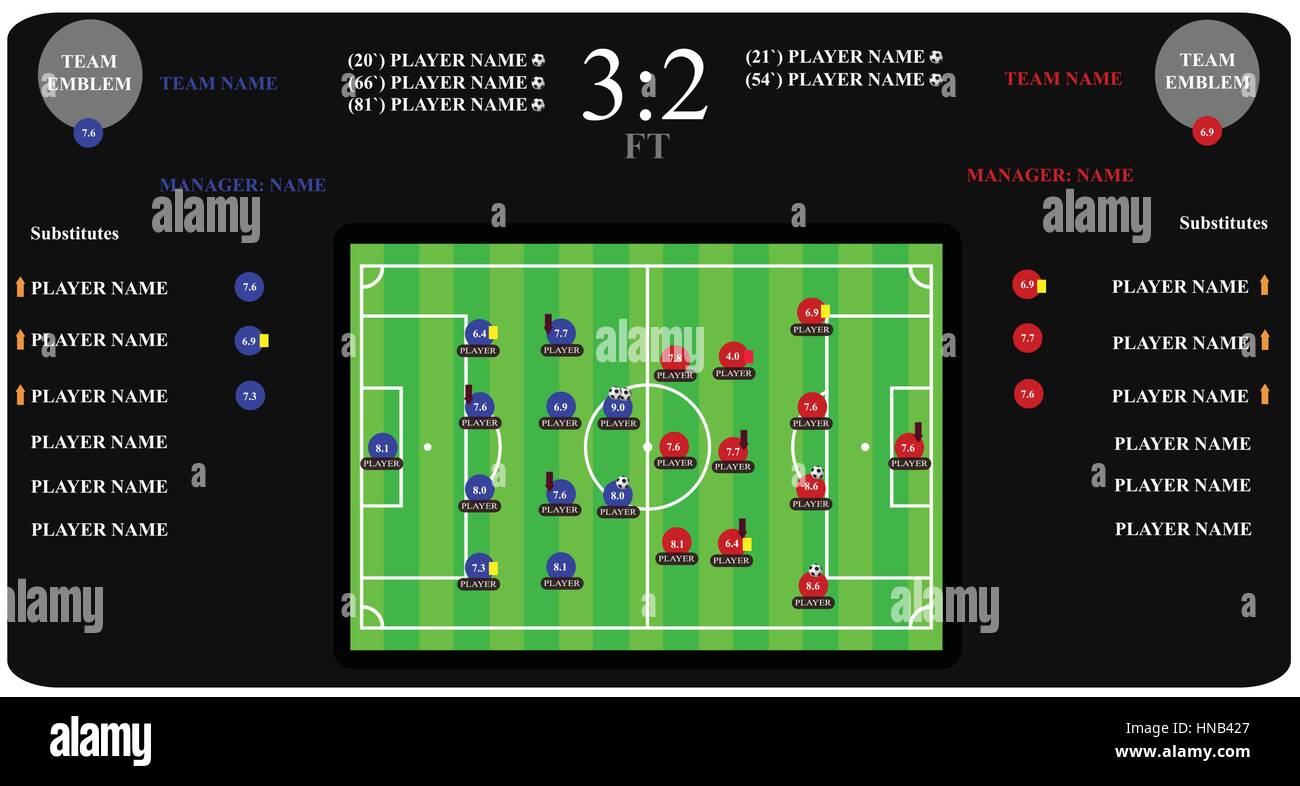 Soccer match infographic elements. Flat design Stock Vector Image & Art ...