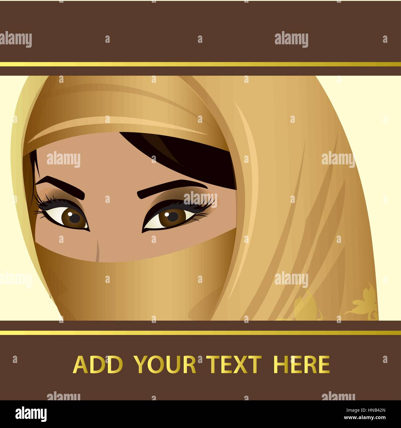 beautiful face of arabic muslim woman, vector illustration Stock Vector ...
