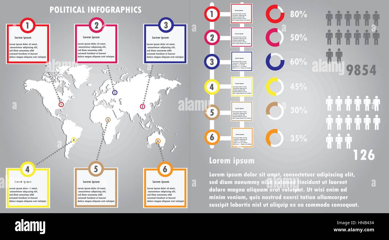 Political infographics, elements infographic, vector Stock Vector Image ...