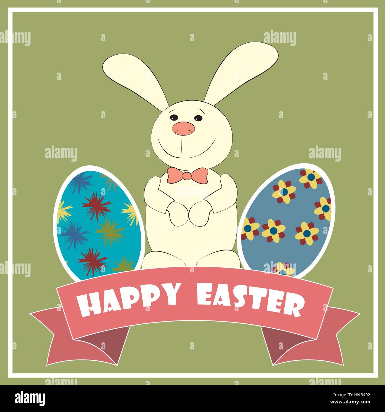 Vector. Happy Easter. Easter bunny Stock Vector Image & Art - Alamy