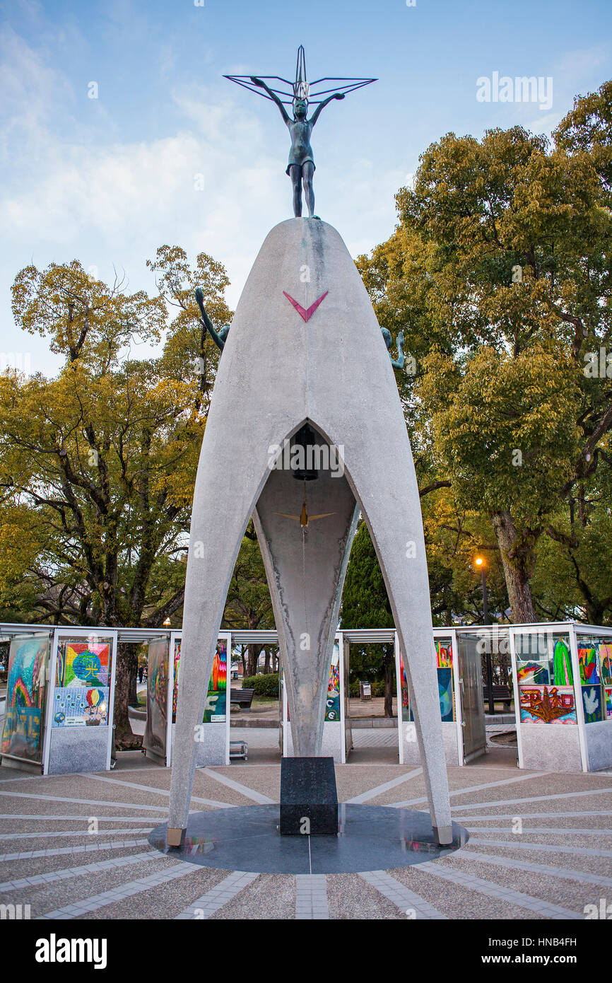Peace Monument of Children, Peace Park, Hiroshima, Japan Stock Photo ...