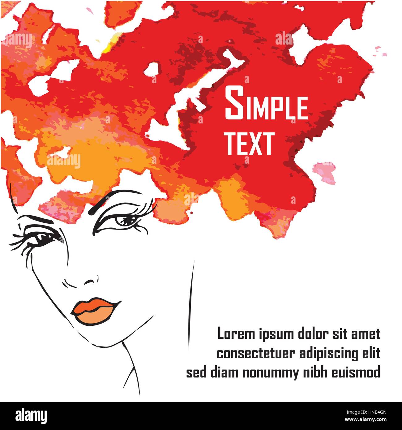 abstract design elements with woman face, vector Stock Vector Image ...