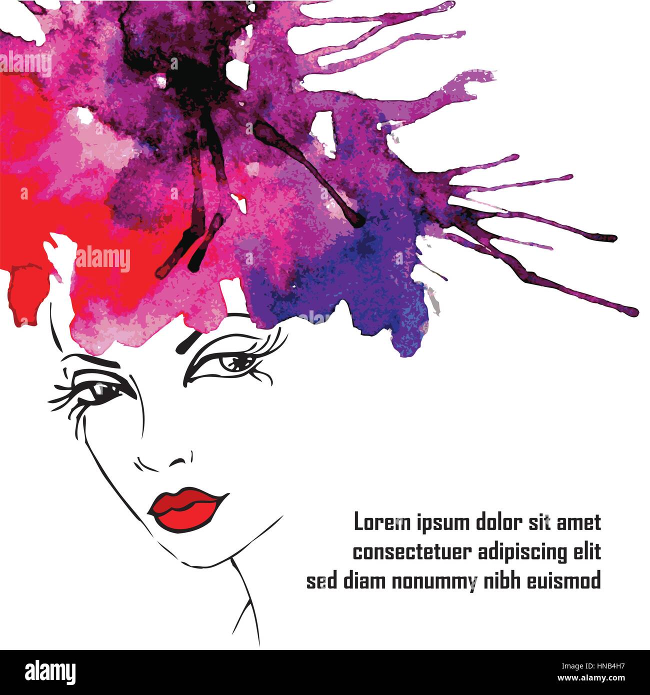 abstract design elements with woman face, vector Stock Vector Image ...