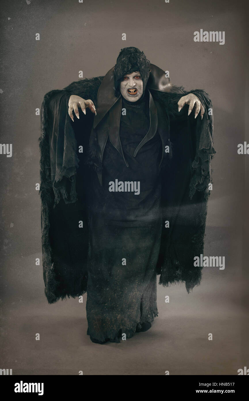 Ancient horror mutant vampire with large scary nails. Medieval gothic ...