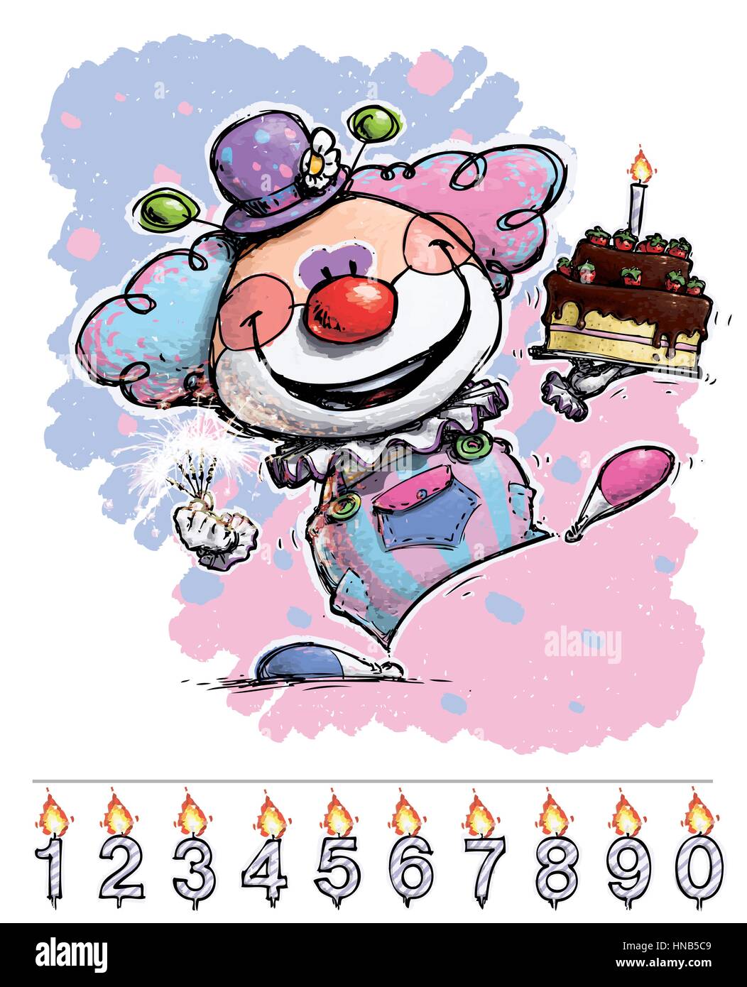 Cartoon/Artistic illustration of a Clown Carrying a Baby's Birthday ...