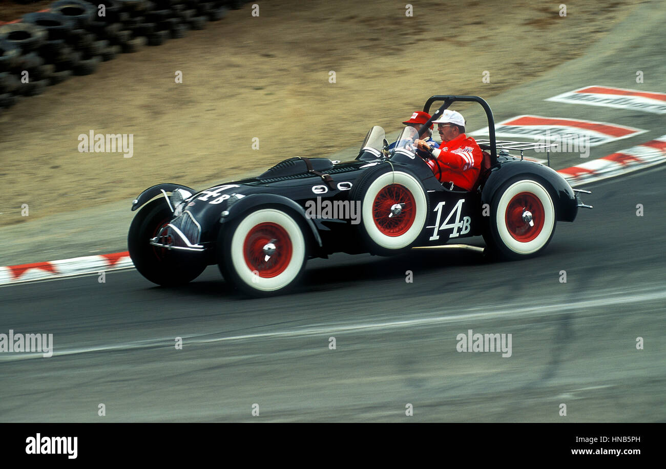 Allard historic racing car racing at the Monterey Historic meeting 1990 ...