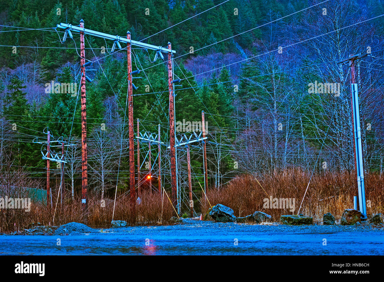 Power Lines On Poles Pole High Resolution Stock Photography and Images ...