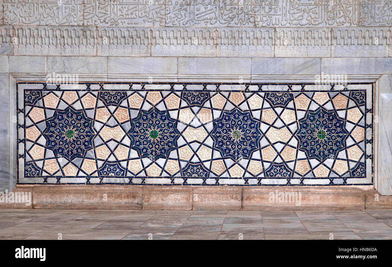 Old Eastern mosaic on wall of a mosque, Uzbekistan Stock Photo - Alamy