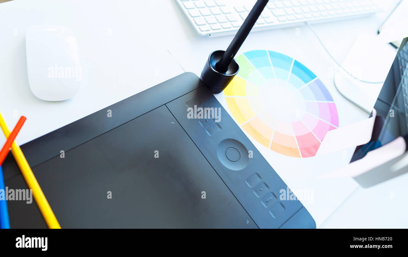 Workplace creative person close up - a modern business concept Stock ...