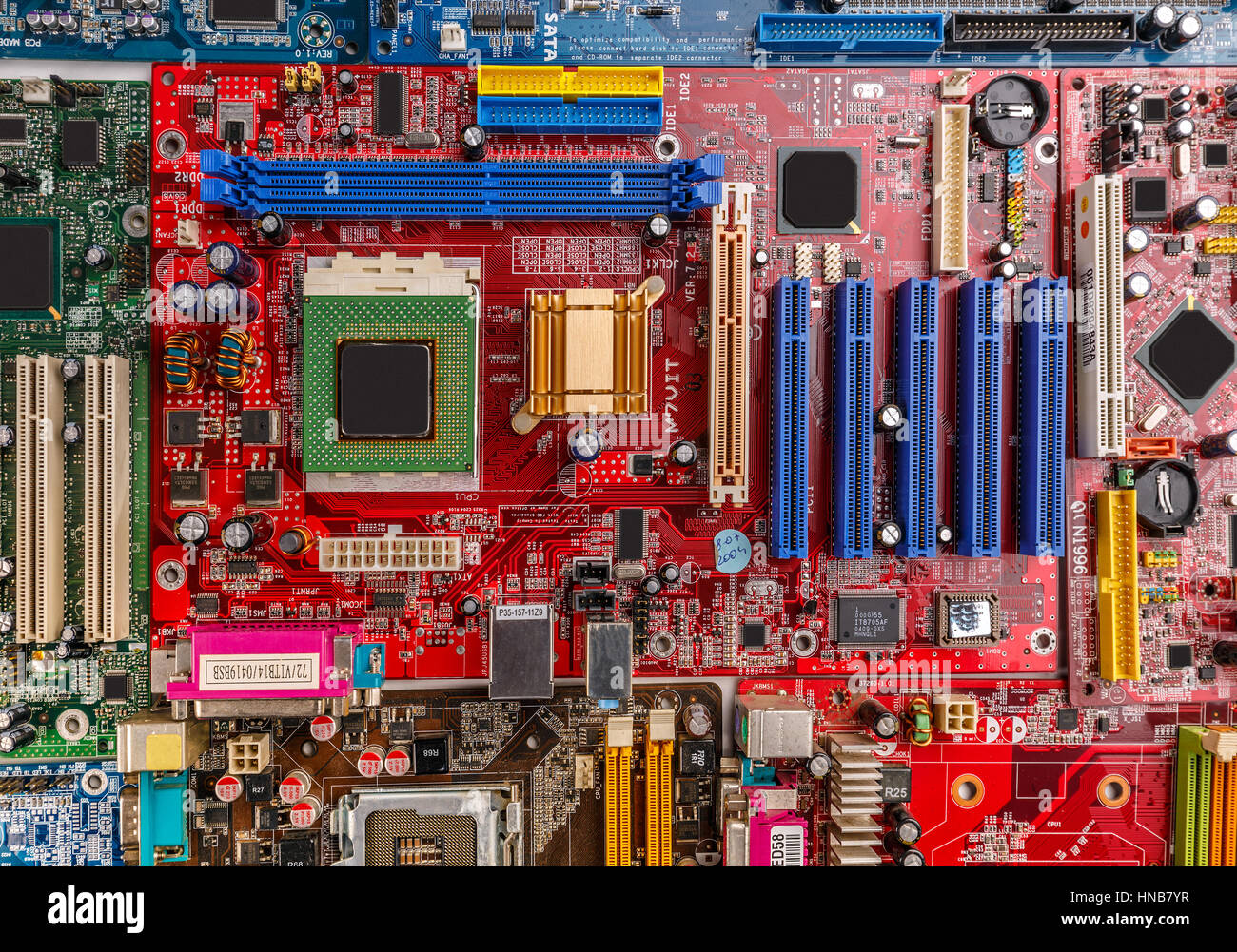 Top view of many circuit board with electronic components Stock Photo ...