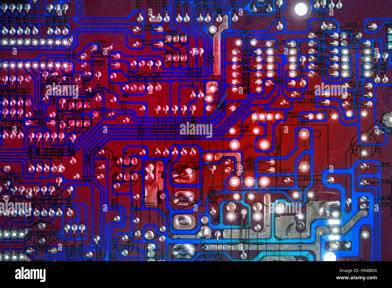 Detail of an electronic printed circuit board Stock Photo - Alamy