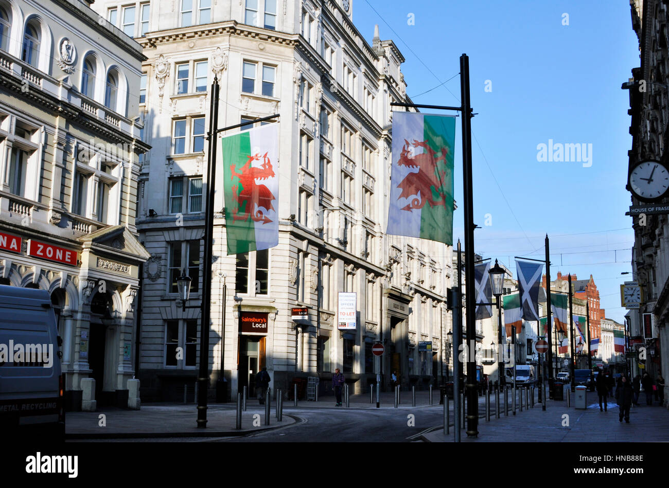 cardiff city. street, wales Stock Photo - Alamy