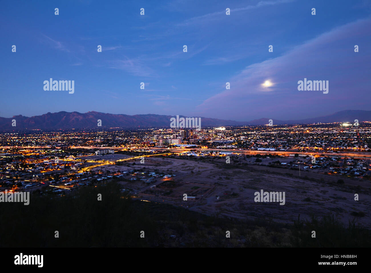 The Tucson, Arizona skyline at night Stock Photo - Alamy