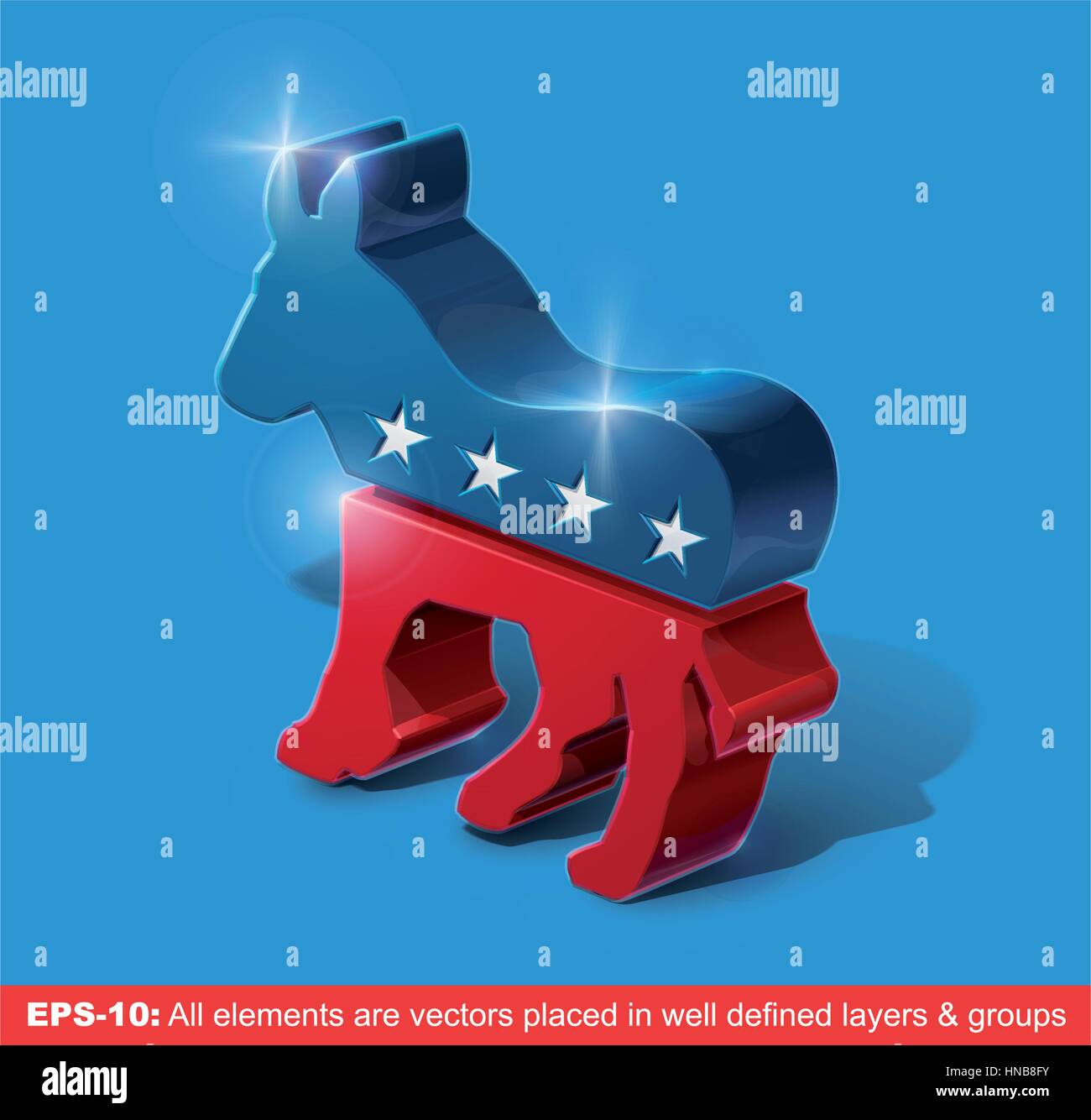 Vector illustration of the sign of United States Democratic party ...