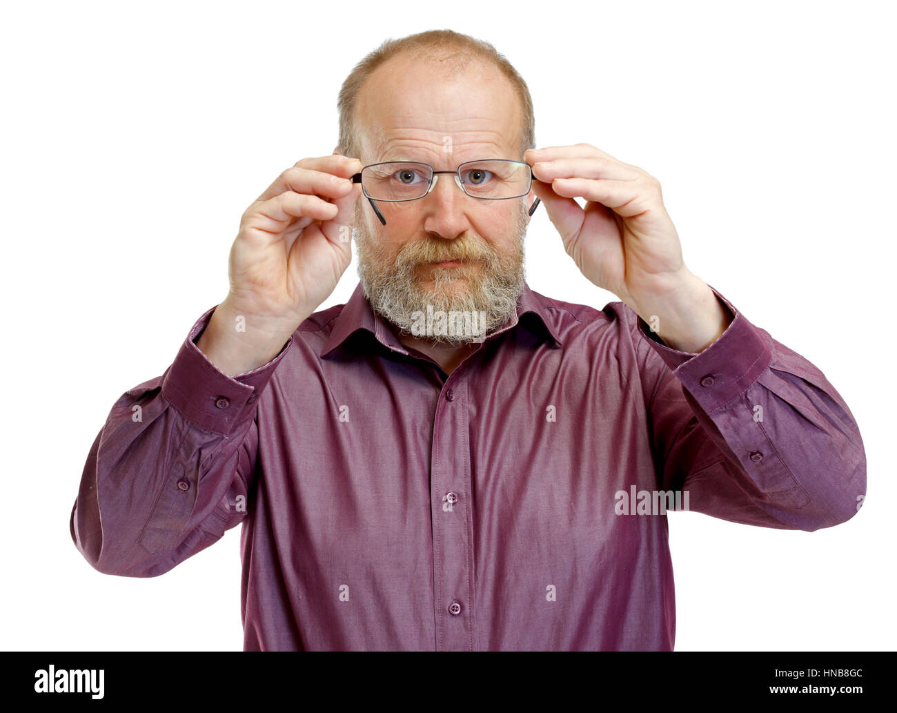 Picture of an elderly man with vision problems Stock Photo - Alamy