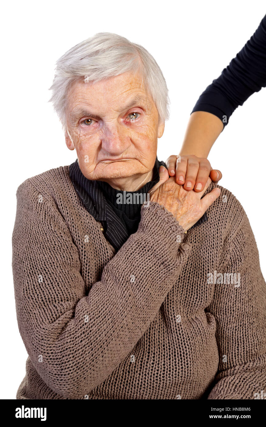 Portrait of an bored retired elderly hoping for help Stock Photo - Alamy