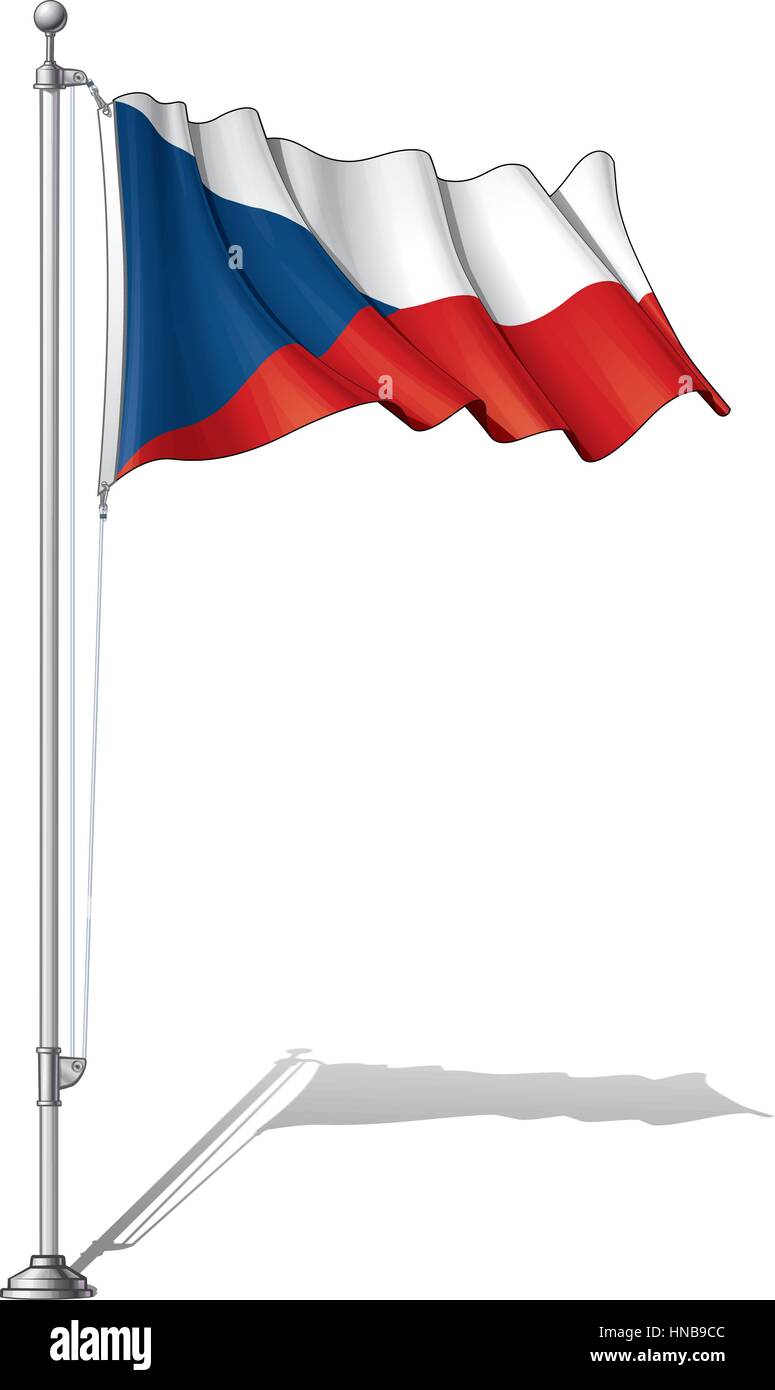 Flying eu flag in prague Stock Vector Images - Alamy
