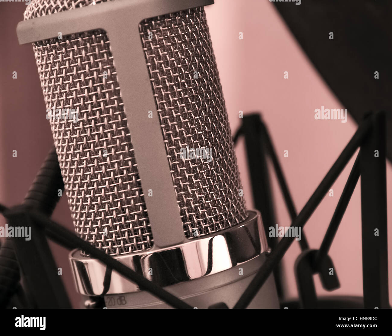 The vocal microphone close-up shot in a studio Stock Photo - Alamy