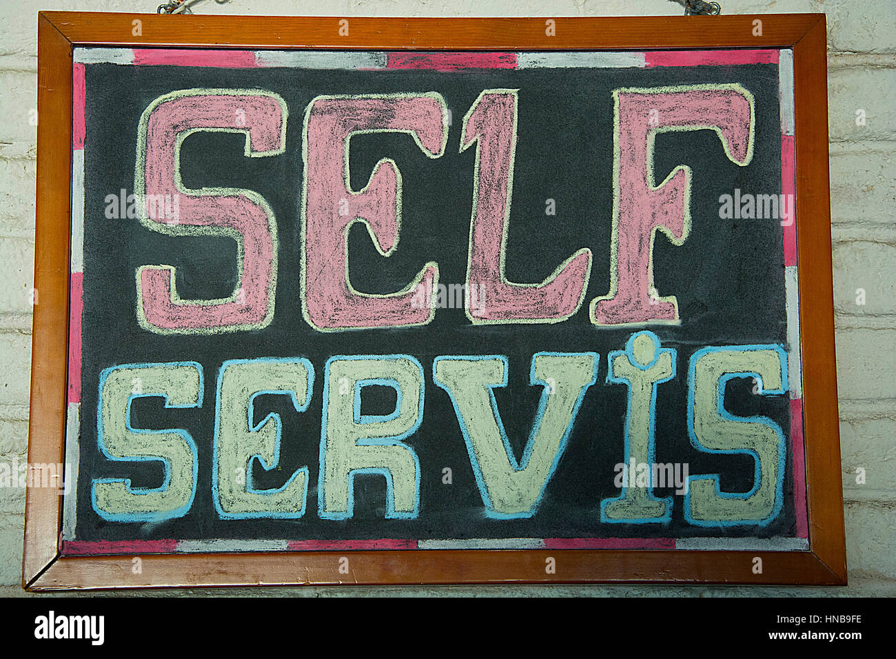 Food and beverage sales sign Stock Photo - Alamy