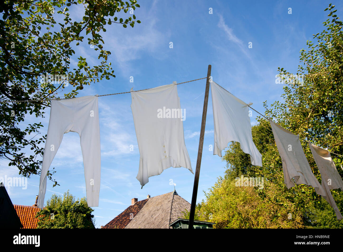 laundry hanging outside to dry in the Netherlands Stock Photo - Alamy