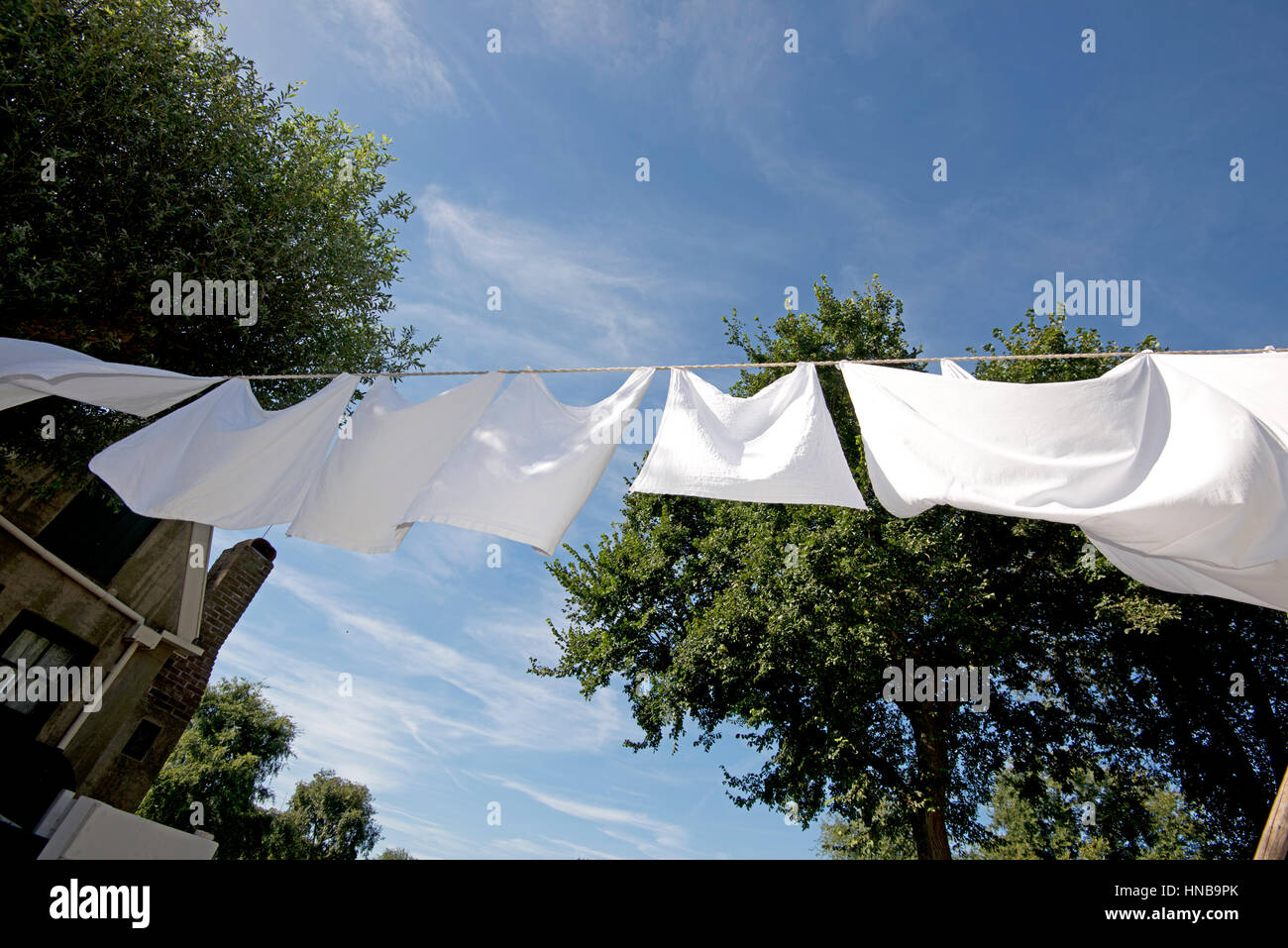 laundry hanging outside to dry in the Netherlands Stock Photo - Alamy
