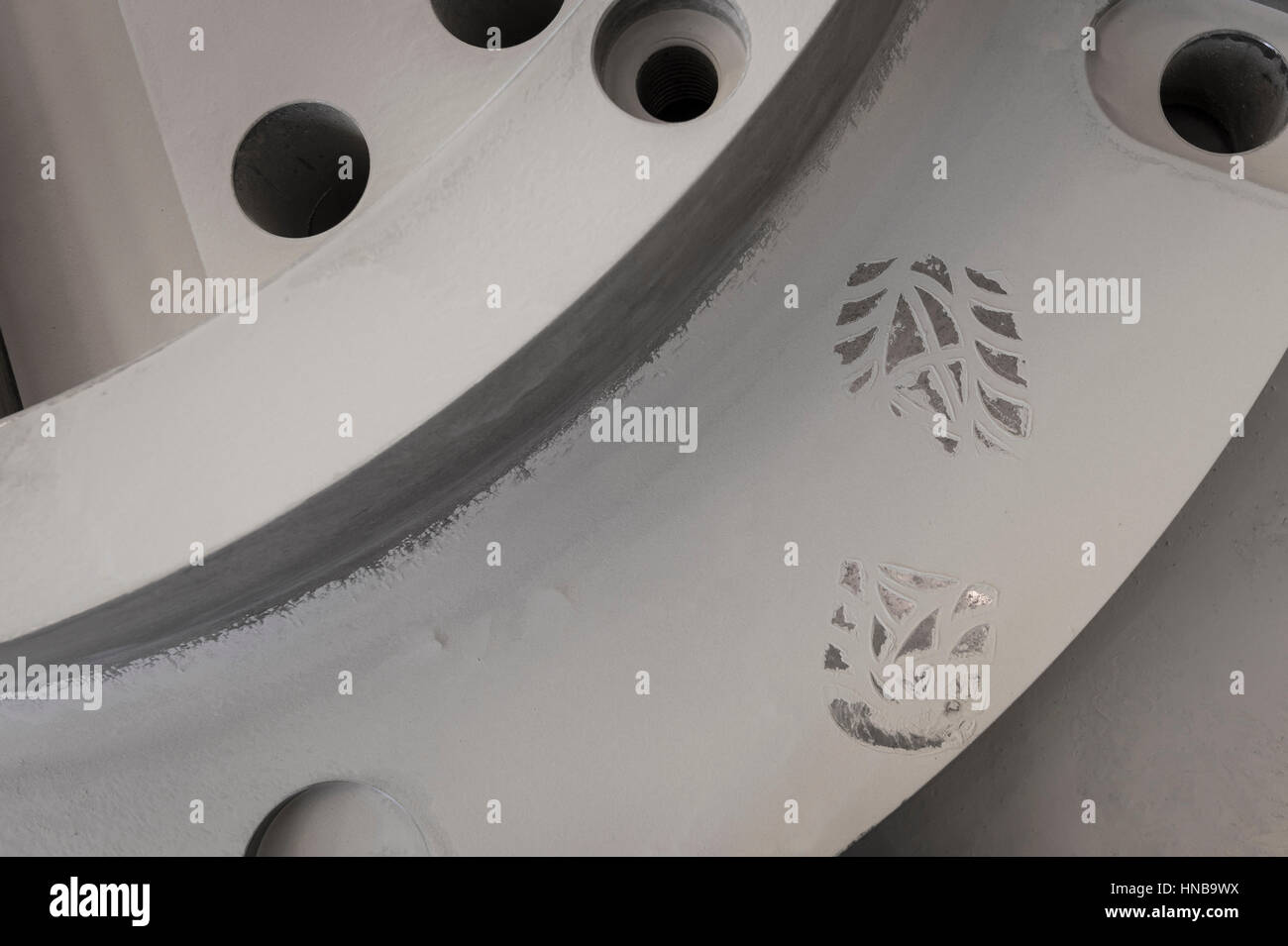 Boot Print On Dusty Dirty Metal Surface Stock Photo - Alamy