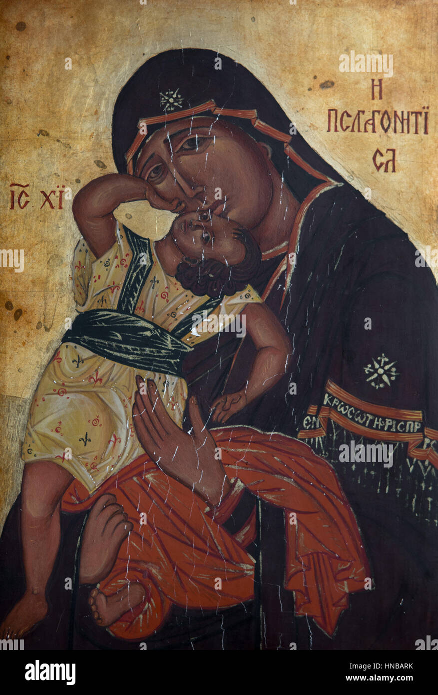 orthodox icon with saint mary and small jesus Stock Photo - Alamy