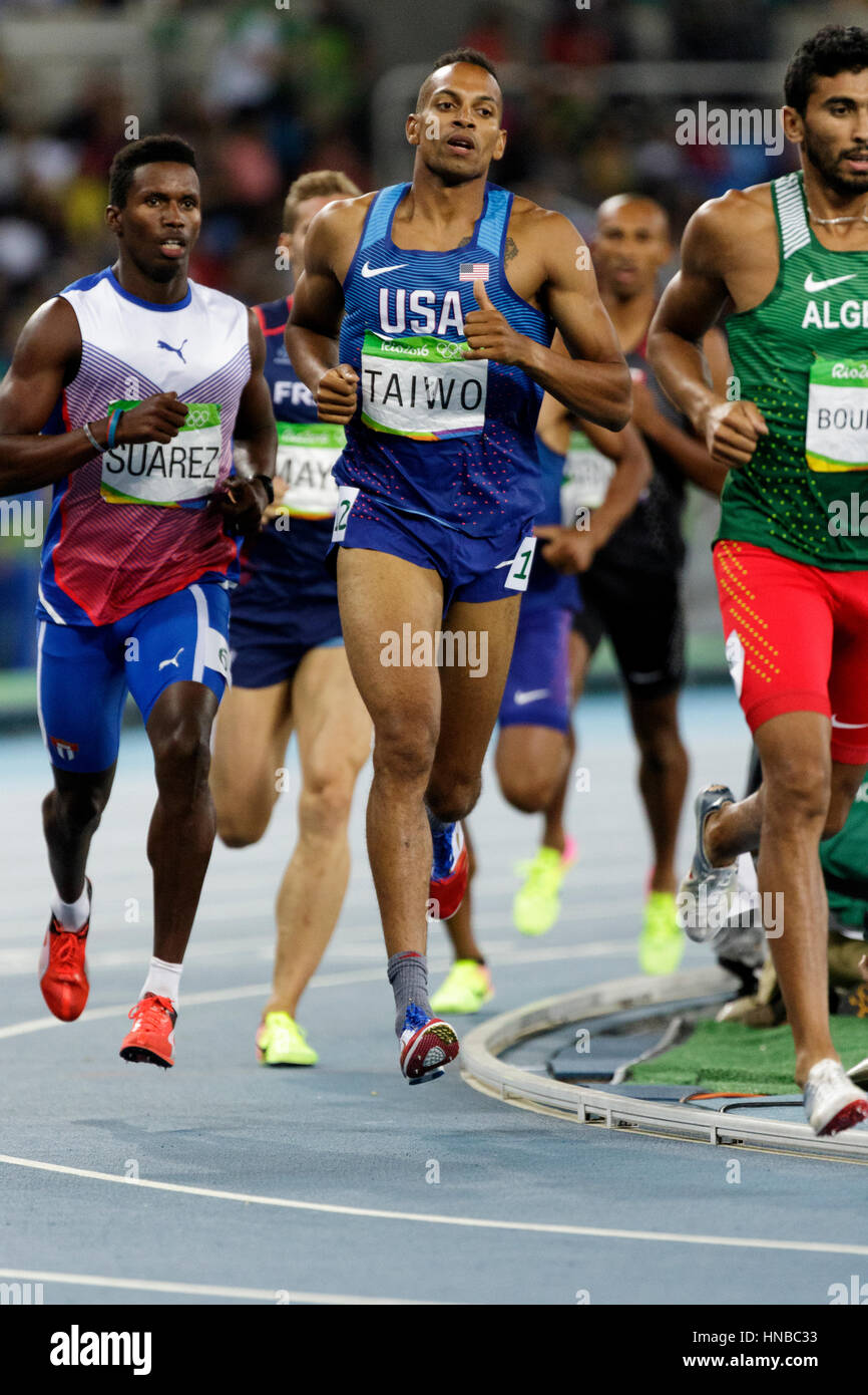 Rio de Janeiro, Brazil. 18 August 2016. Athletics, Jeremy Taiwo (USA ...