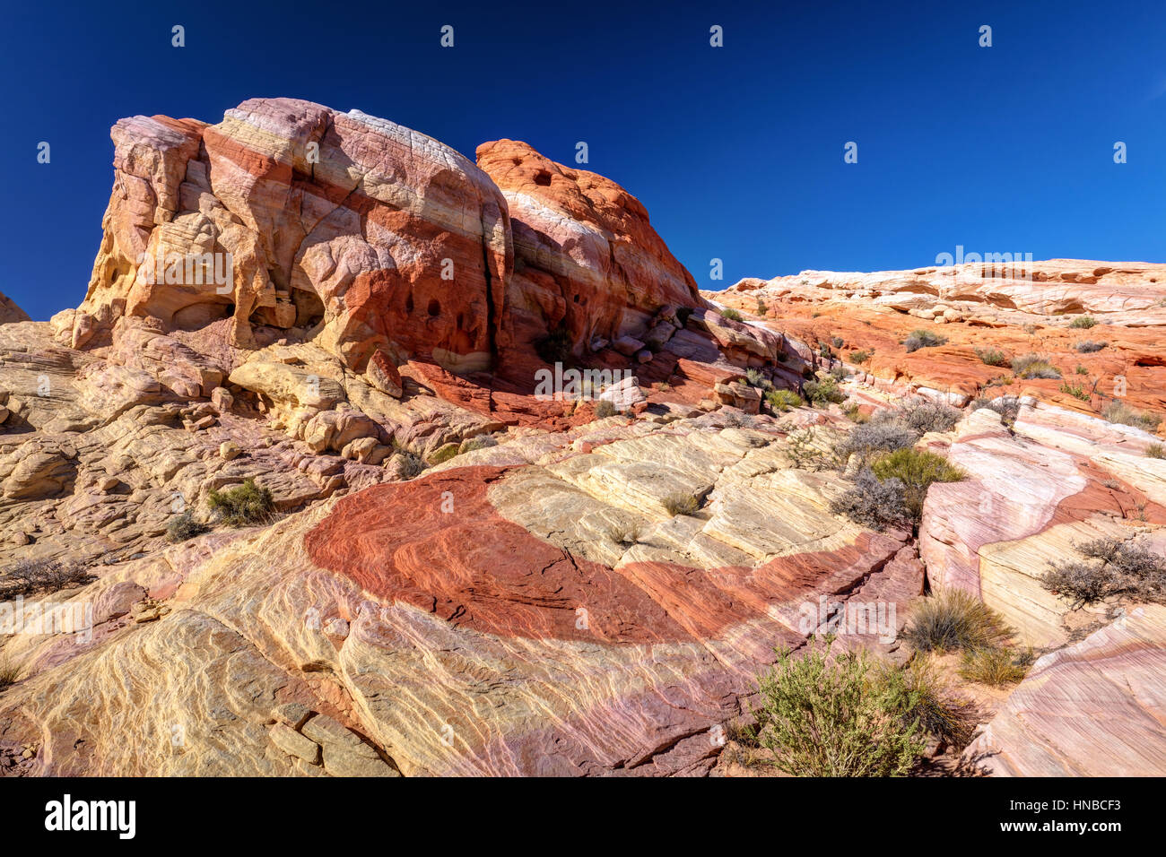 Fantastical Valley of Colors. Otherworldly and colorful layers and rock ...