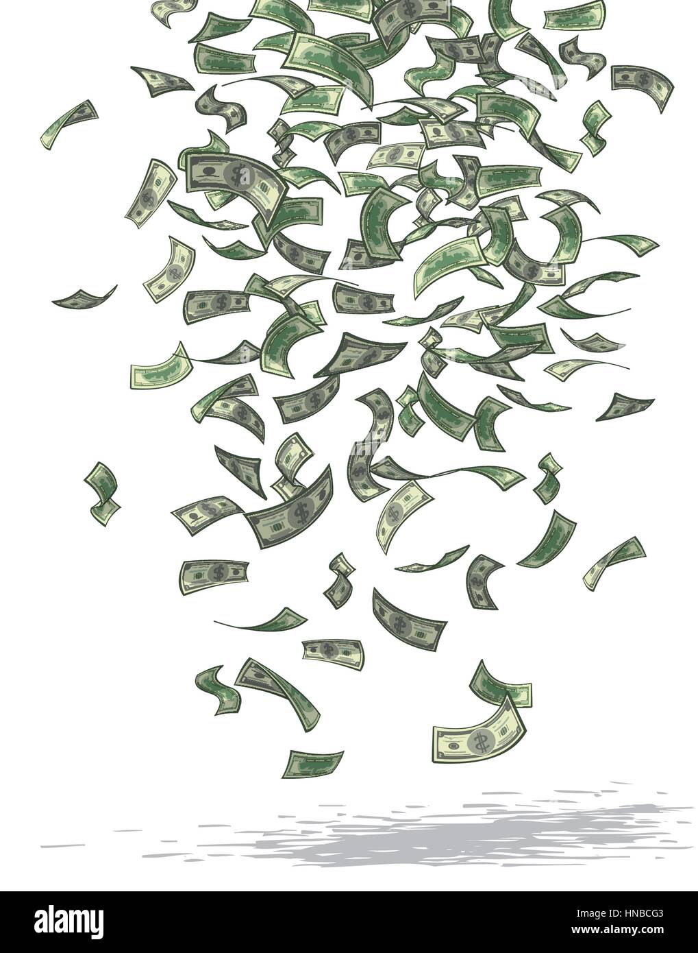 Vector illustration of money raining from above Stock Vector Image ...