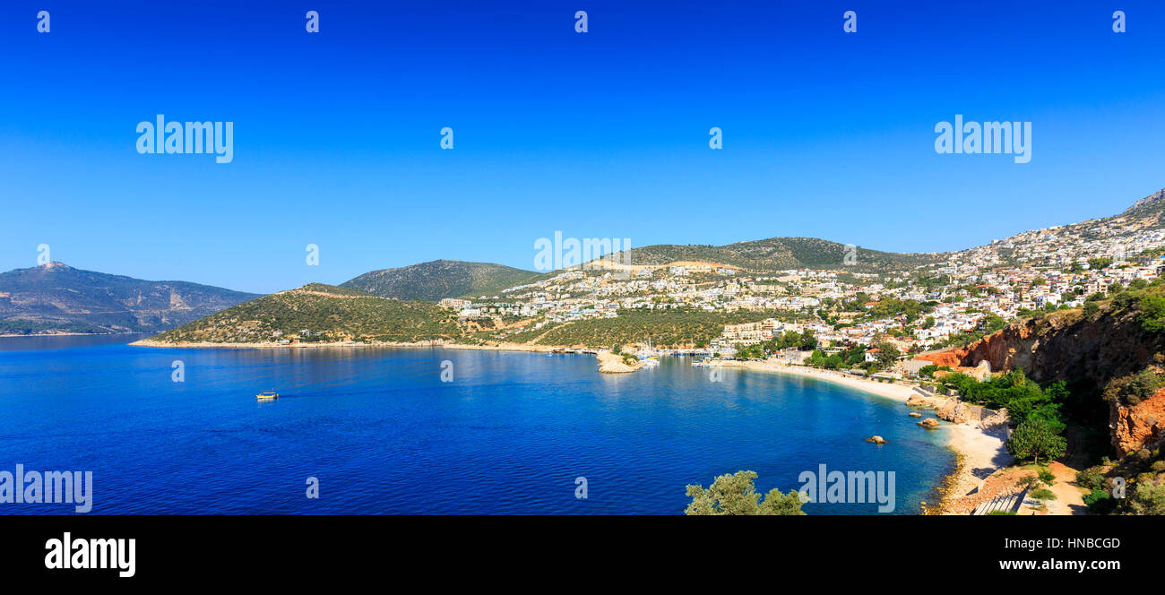 View of the town, harbour and beach of Kalkan, Turkey Stock Photo - Alamy