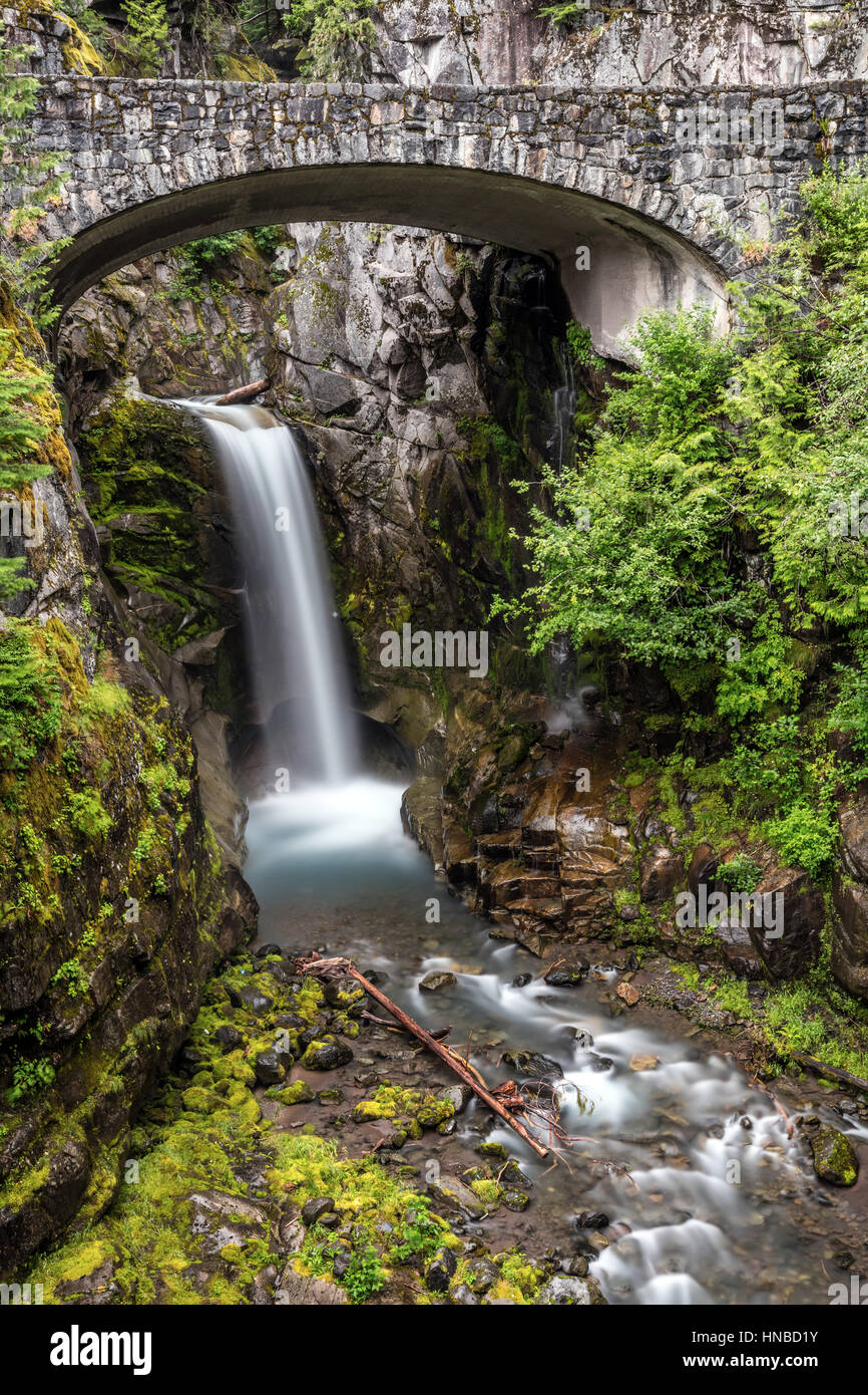 Christine Falls is a waterfall on Van Trump Creek in Pierce County ...
