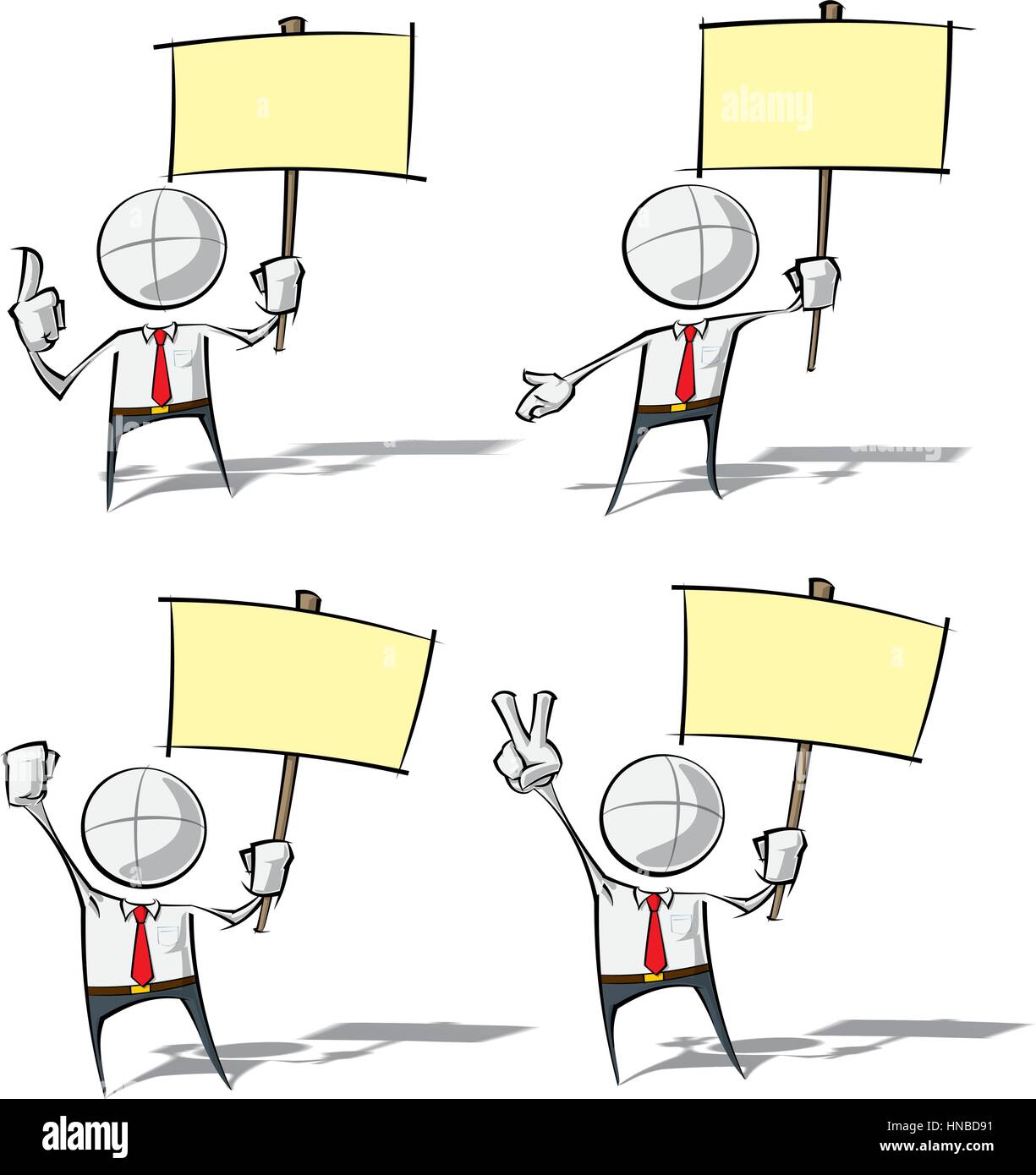 Set of sparse vector illustration of a generic Business cartoon ...