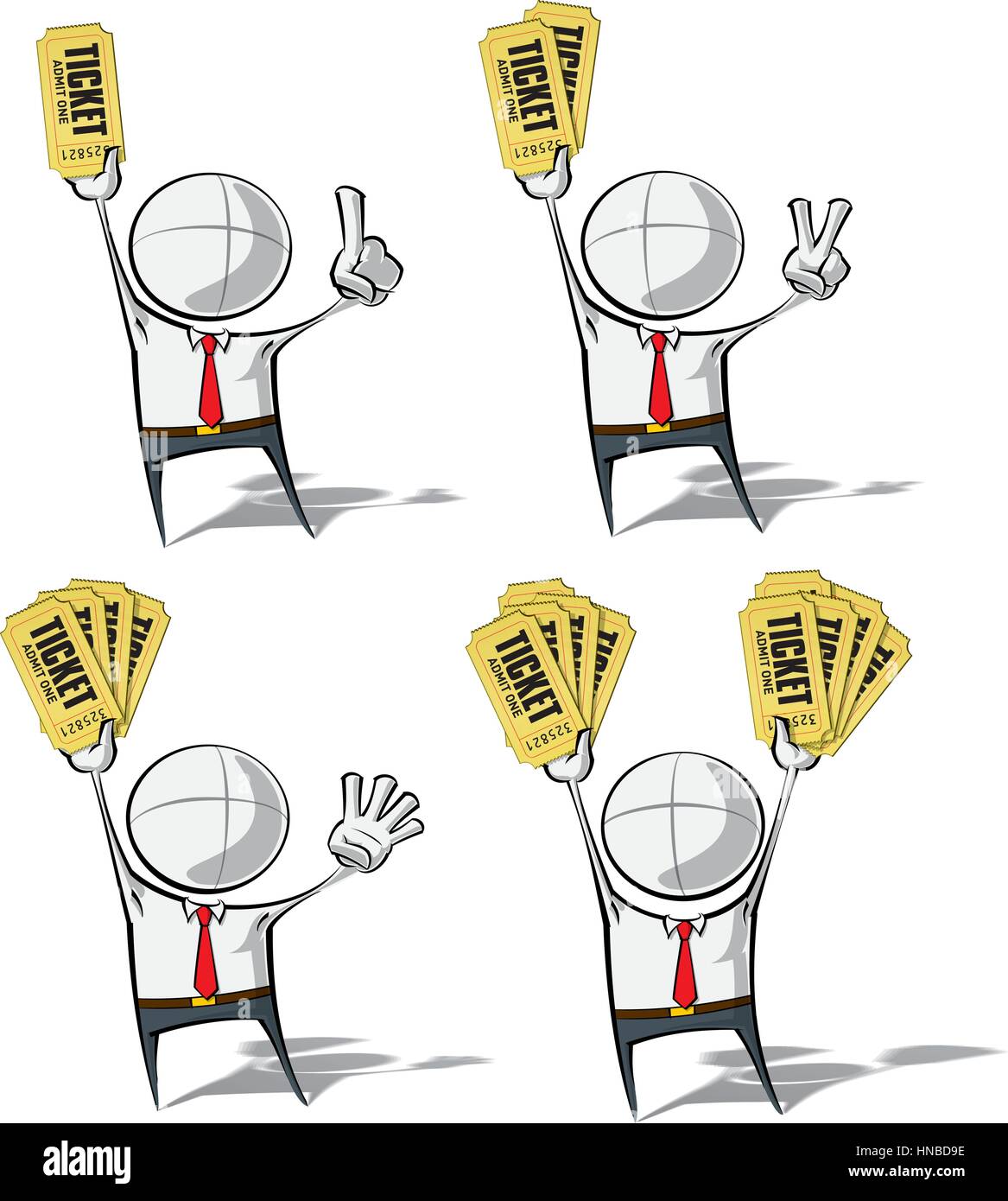 Set of 4 sparse vector illustrations of a generic Business cartoon ...